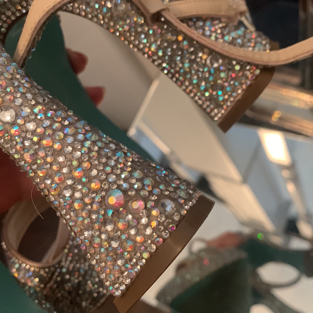 Betsey Johnson Beth Rhinestone Platform Heels - Gem